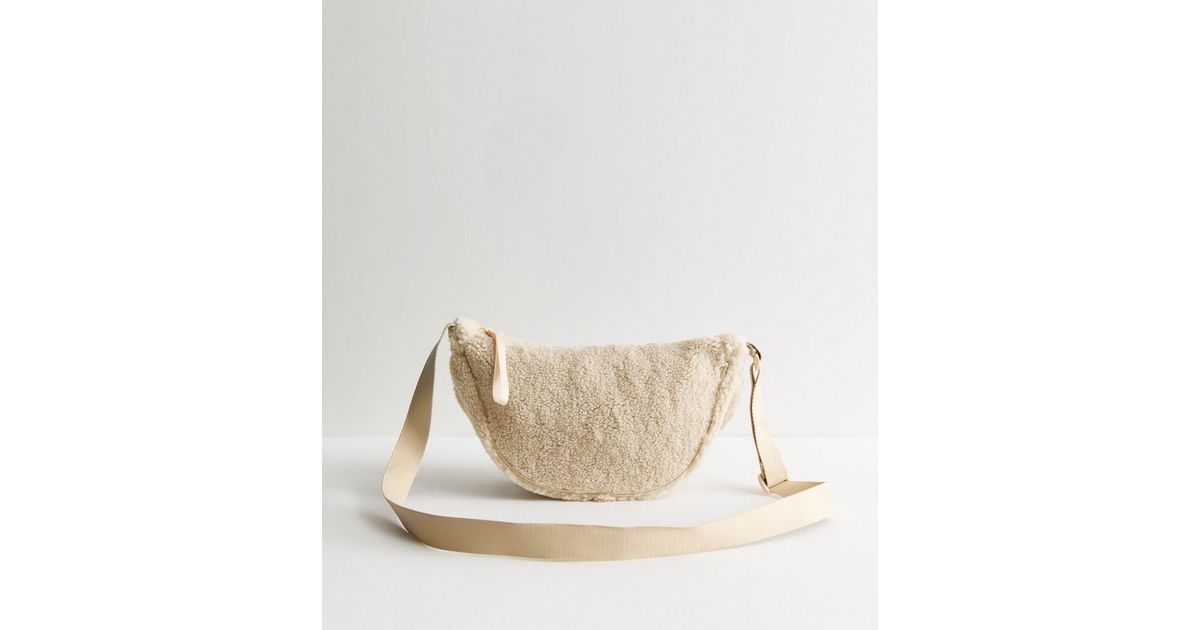 Cream Borg Cross Body Bag | New Look