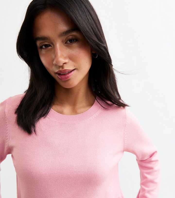 Petite Pink Crew Neck Jumper | New Look