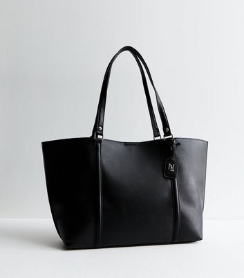 Black Seam Detail Tote Bag | New Look