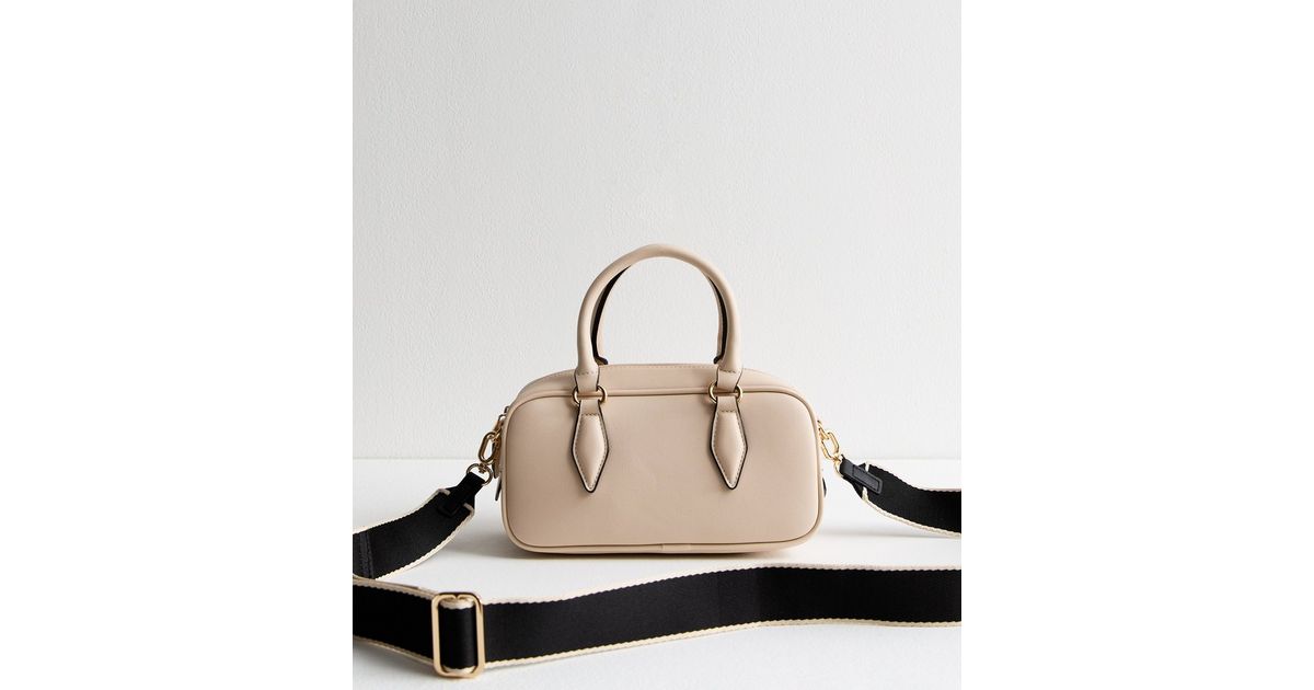 Cream Faux Leather Bowler Crossbody Bag | New Look
