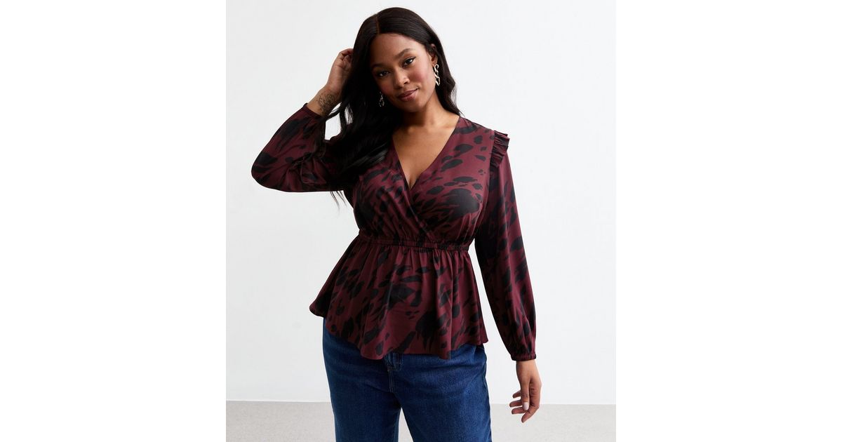 Curves Red Animal Print Blouse | New Look