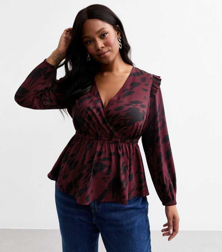 Curves Red Animal Print Blouse | New Look