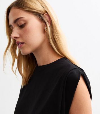 Black Loose Fit Pleated Tank Top | New Look