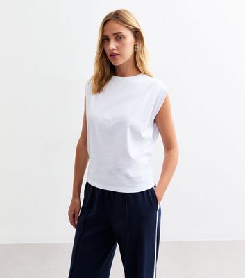 White Loose Fit Pleated Tank Top | New Look