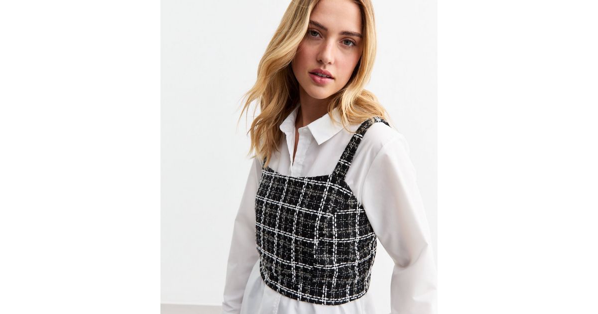 White 2-in-1 Shirt And Bouclè Top | New Look
