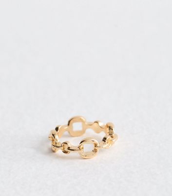 Gold Tone Chain Link Ring | New Look