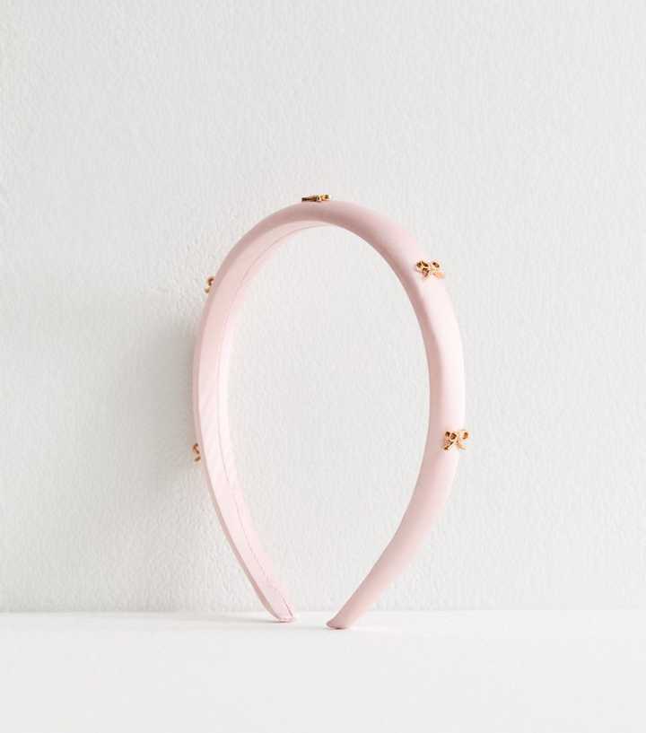 Pink Satin Bow Embellished Headband | New Look