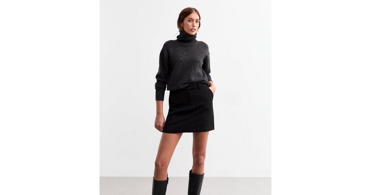 Tall Black High Waisted A-Line Mini Skirt | New Look