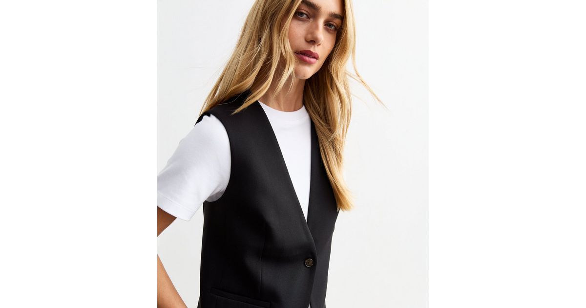 Black One Button Tailored Waistcoat | New Look