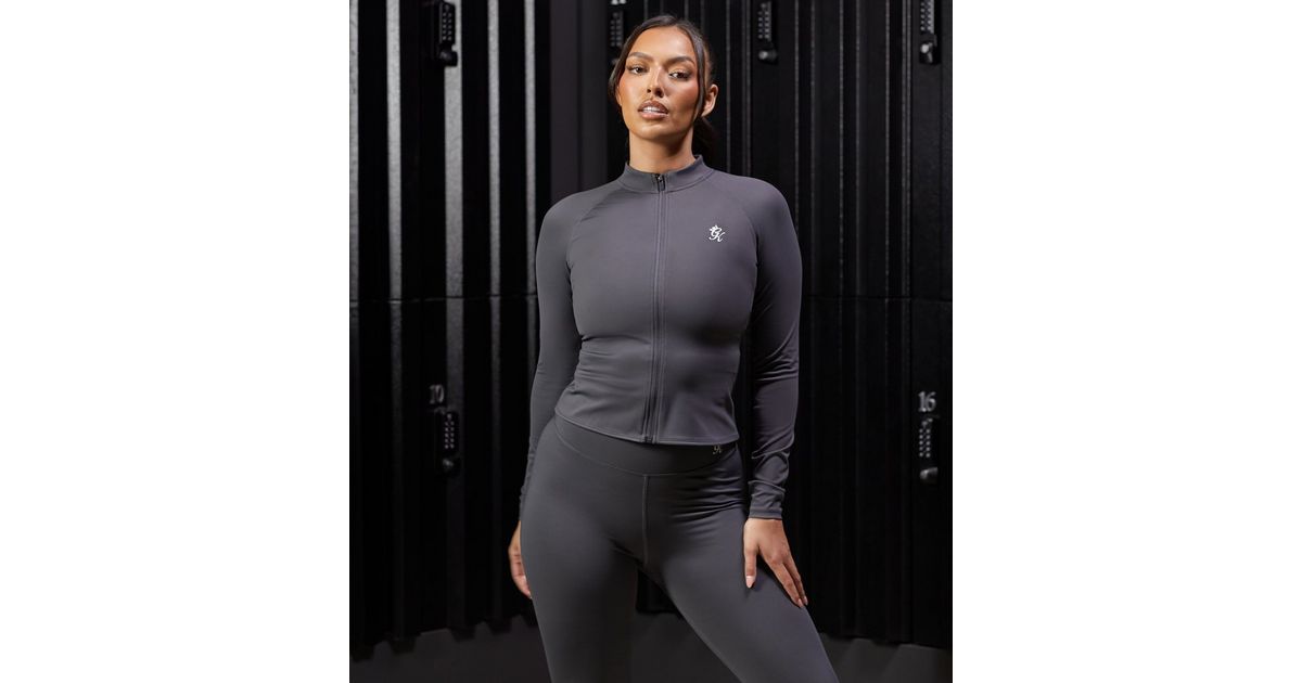 Gym King Dark Grey Zip Up Long Sleeve Top | New Look