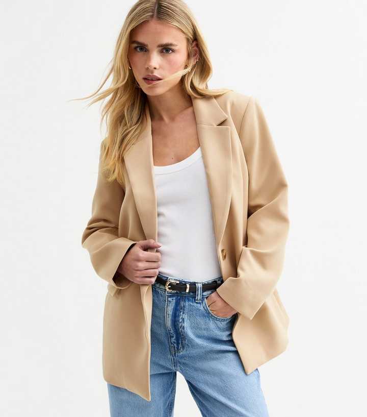 Petite Camel Longline Blazer | New Look