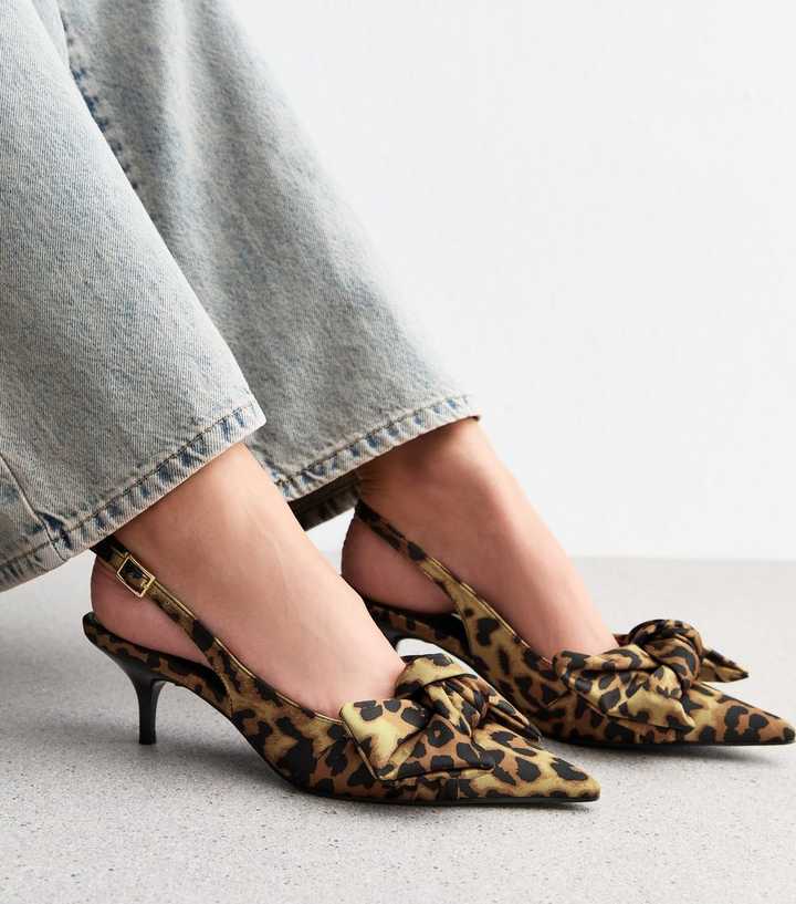 Leopard Print Low Heel Shoes Kitten Heel Shoes With Leopard Pattern