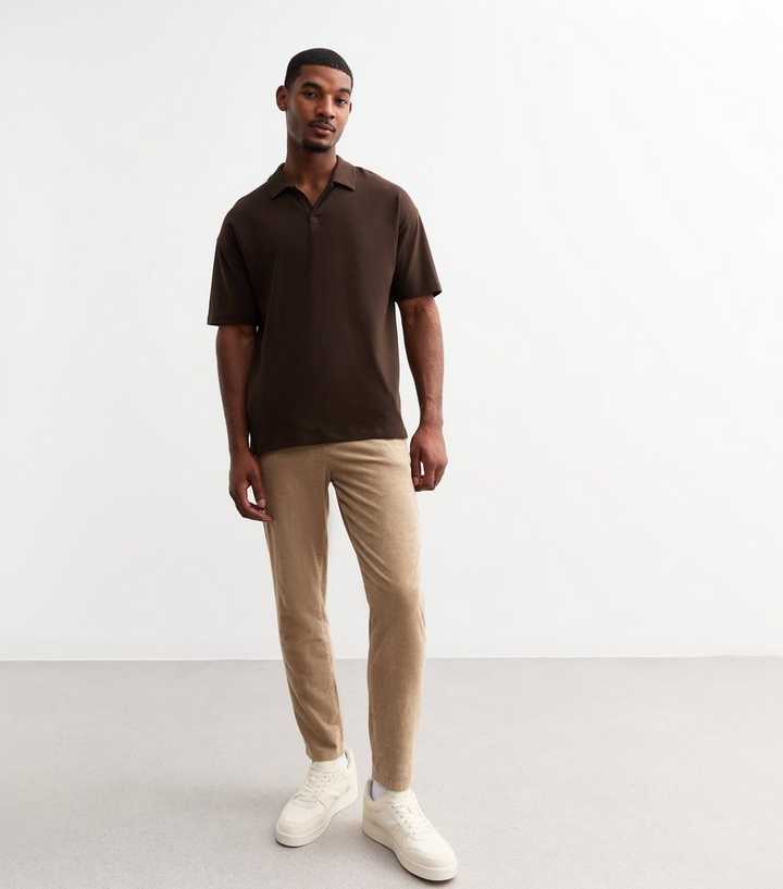 Only & Sons Light Brown Regular Tapered Corduroy Trousers | New Look
