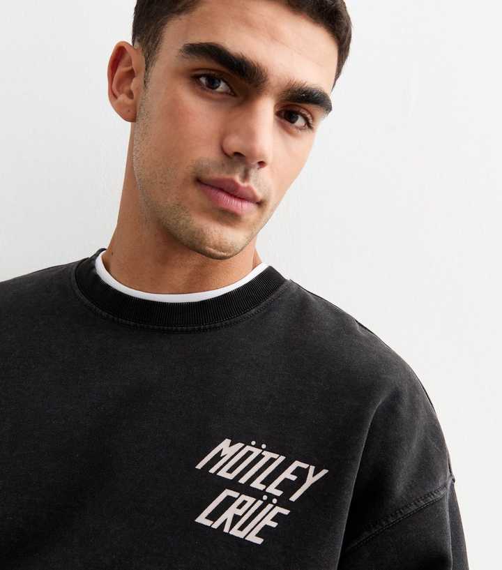 Only & Sons Black Regular Motley Crue Sweatshirt | New Look