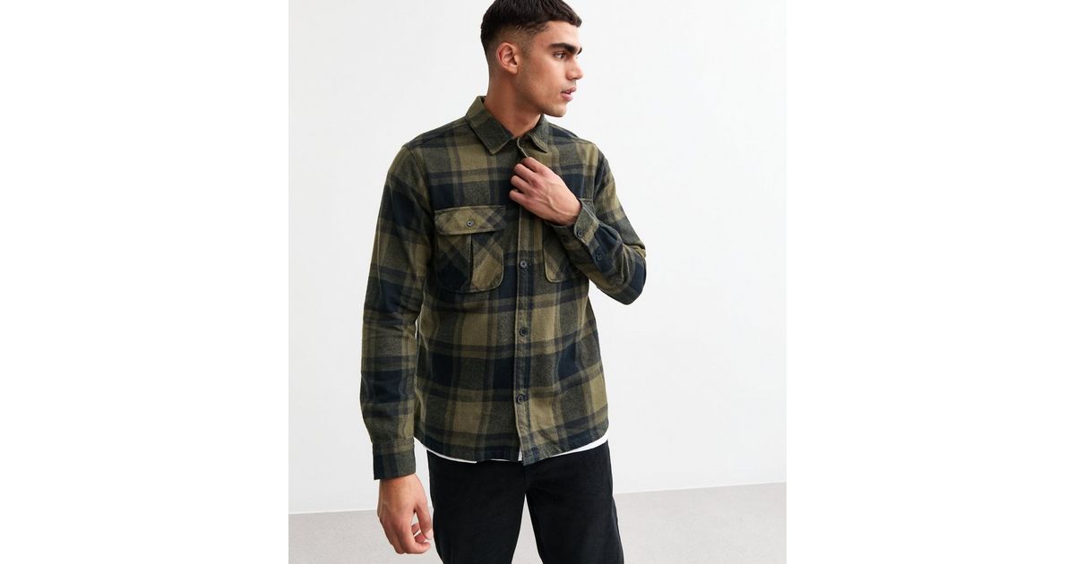 Only & Sons Green Checked Flannel Shirt | New Look
