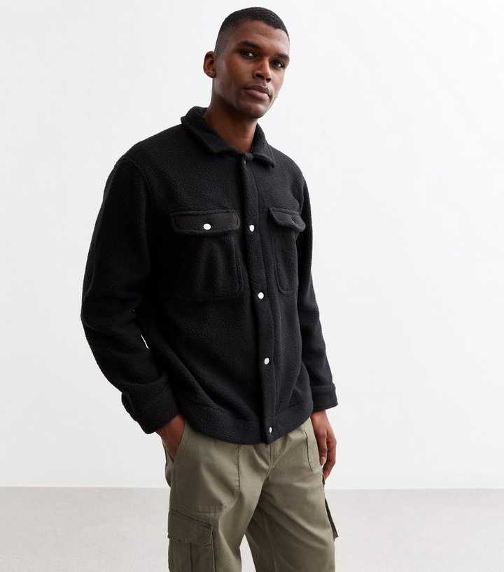 Only & Sons Black Teddy Overshirt | New Look