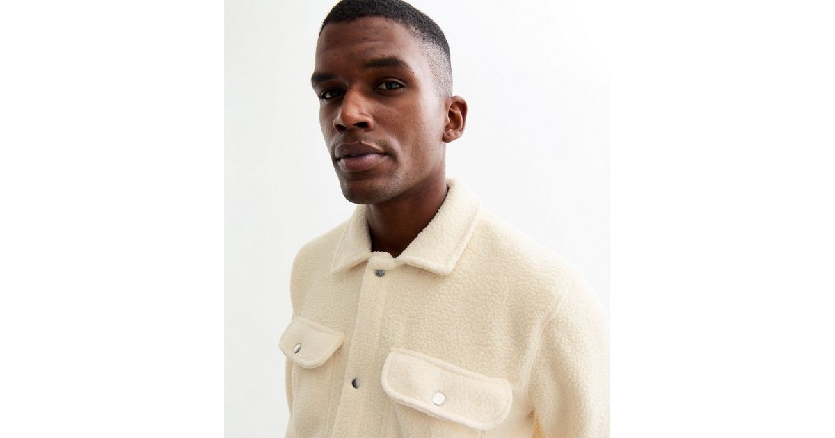 Only & Sons Off White Teddy Overshirt | New Look