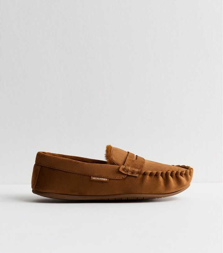 Jack & Jones Tan Faux Suede Moccasin Slippers | New Look