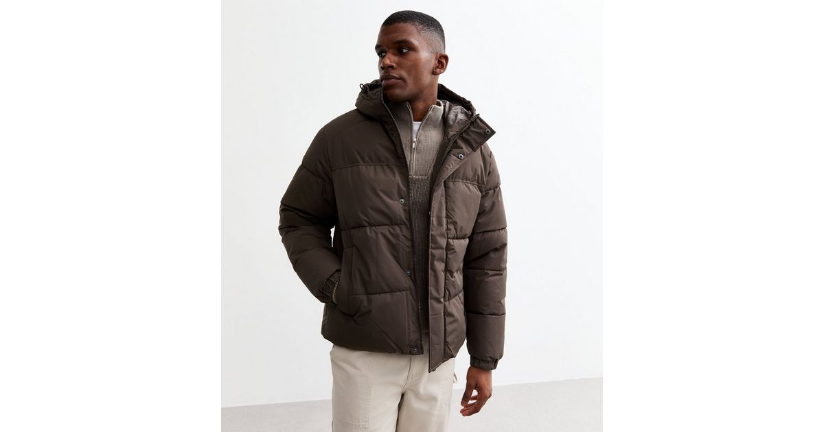 Jack & Jones Brown Slim Puffer Jacket | New Look