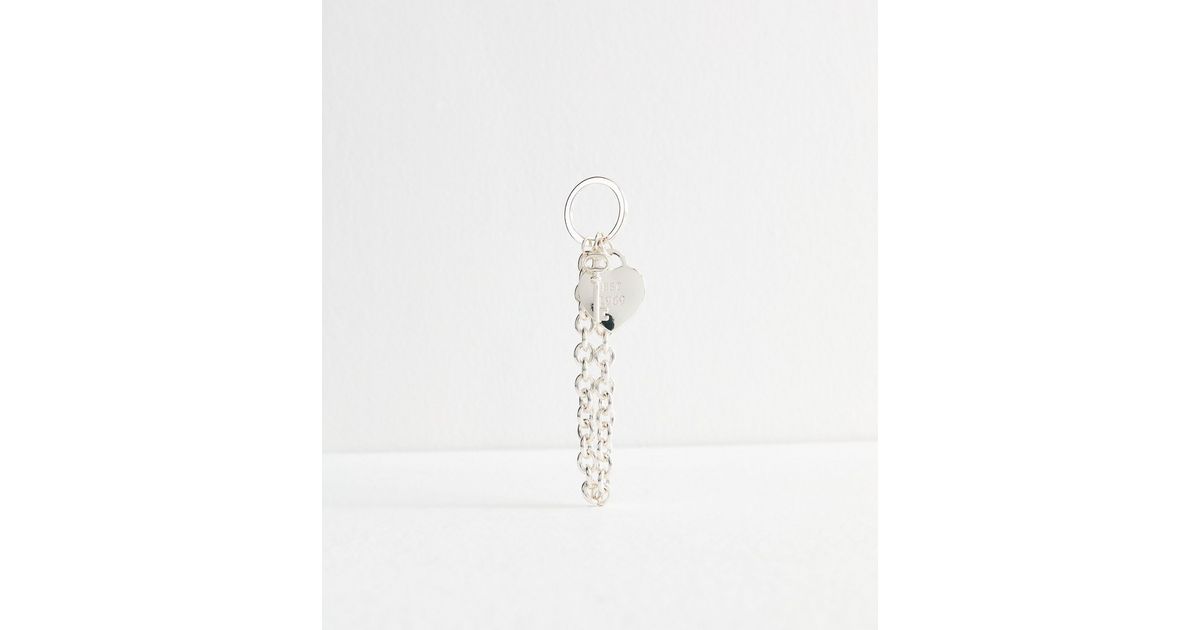 Silver Tone Padlock And Key Bag Charm | New Look