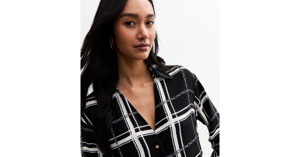 Black Chain Check Print Shirt | New Look