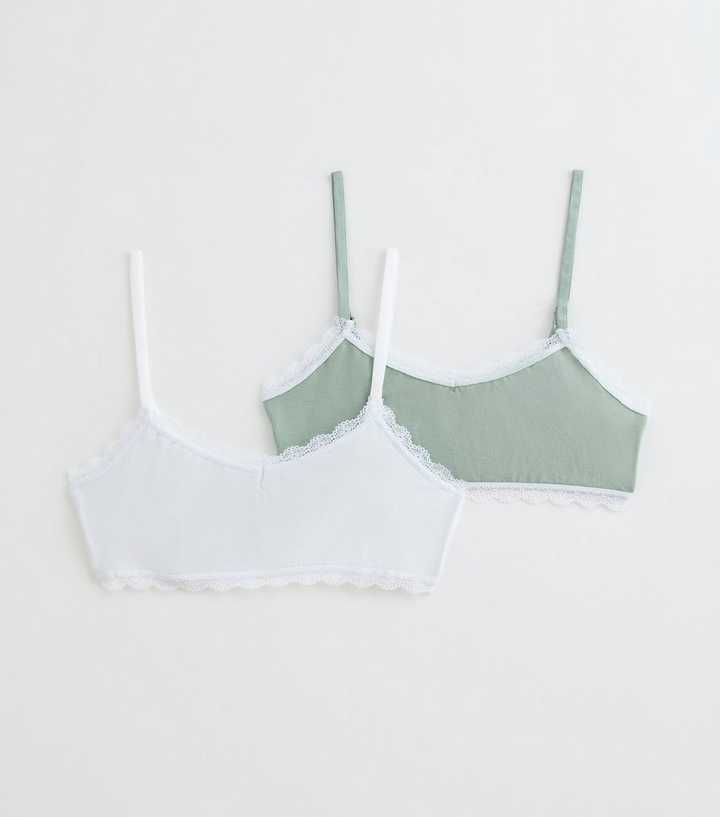 Girls Pack of 2 Lace Trim Crop Tops | New Look