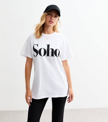 White Oversized Soho T-Shirt | New Look