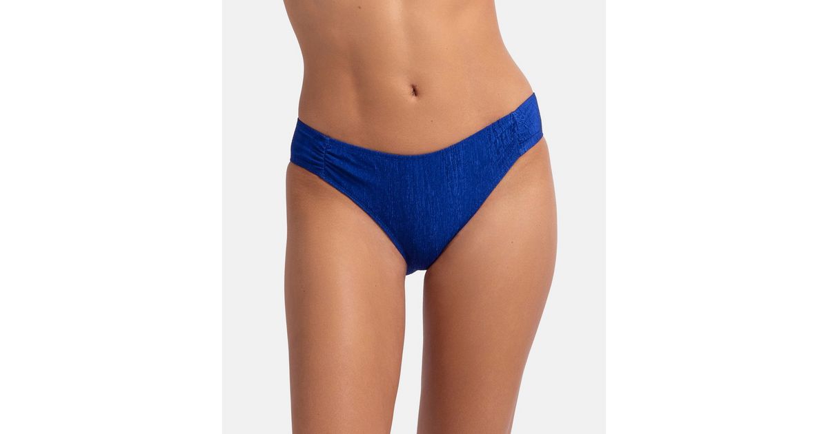 Dorina Bright Blue Textured Bikini Bottoms | New Look