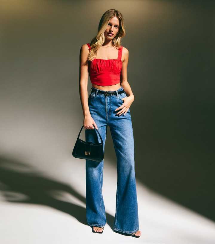 Red Ruched Bust Bralette Top | New Look