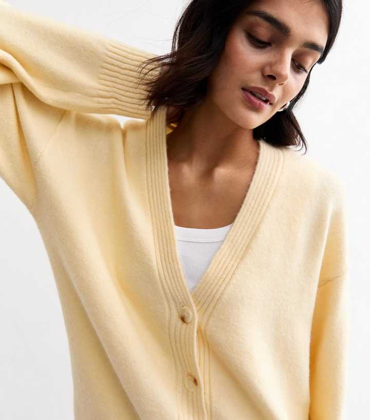 Yellow Cardigan Women's Your Face Cardigan, Size 38 (Yellow) | Emmy