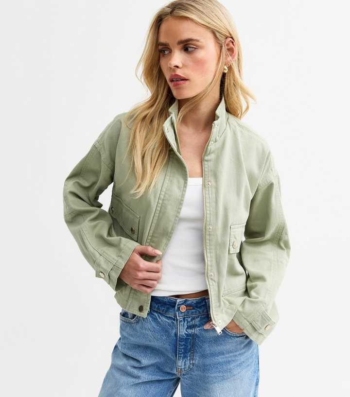 Petite Light Khaki Shacket | New Look