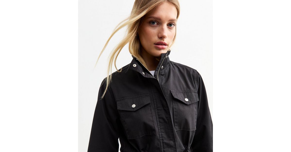 Black Four Pocket Shell Shacket | New Look