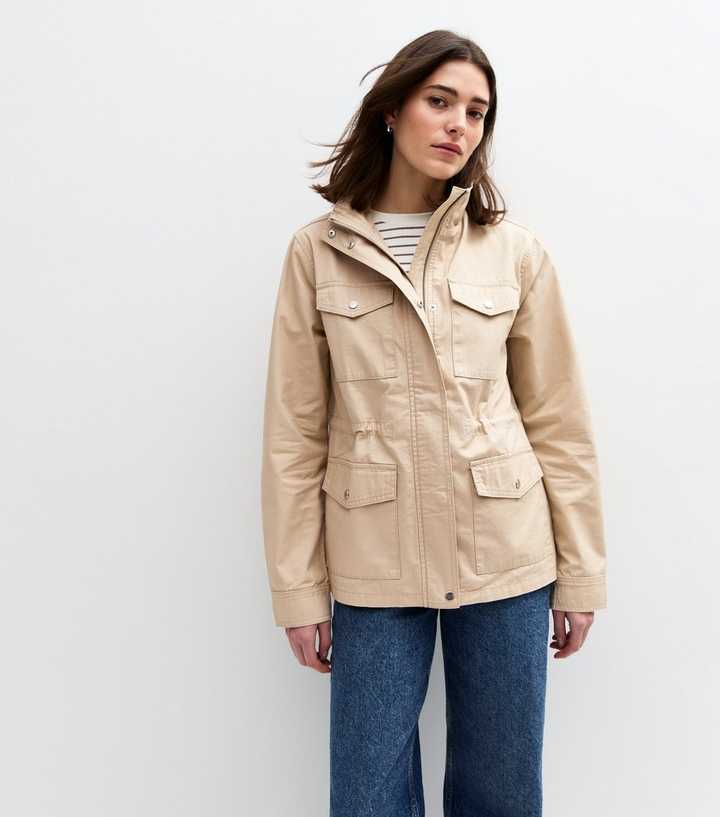 Stone Four Pocket Shell Shacket | New Look