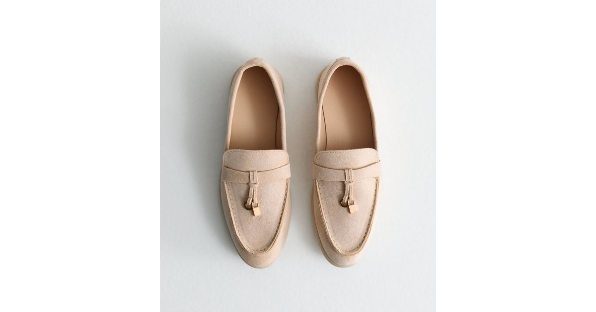 Truffle Off White Charm Tassel Suedette Loafers | New Look