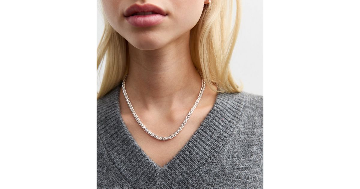 Silver Tone Rope Chain Necklace | New Look