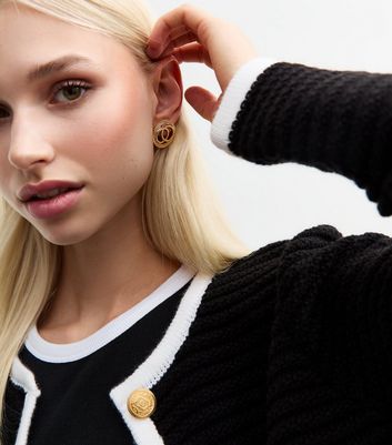 Gold Tone Circle Stud Earrings