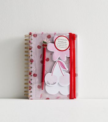 Pink Cherry Print Sticky Note Set | New Look