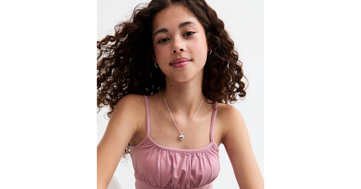 Girls Pink Ruched Cropped Camisole | New Look
