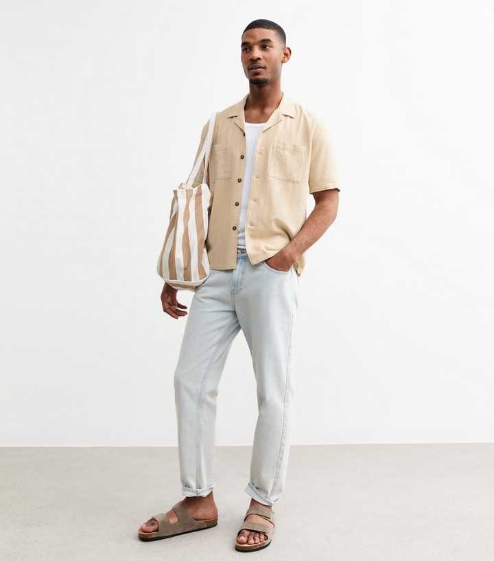 Stone Relaxed Linen Blend Shirt | New Look