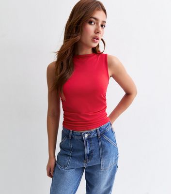 Girls Red Slash Neck Vest | New Look