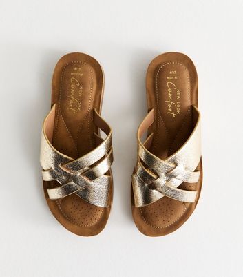 Gold sandals store