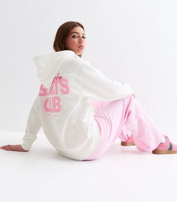 Girls White Oversized Los Angeles Slogan Hoodie New Look
