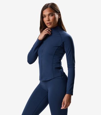 Gym King Navy Zip Up Jacket New Look