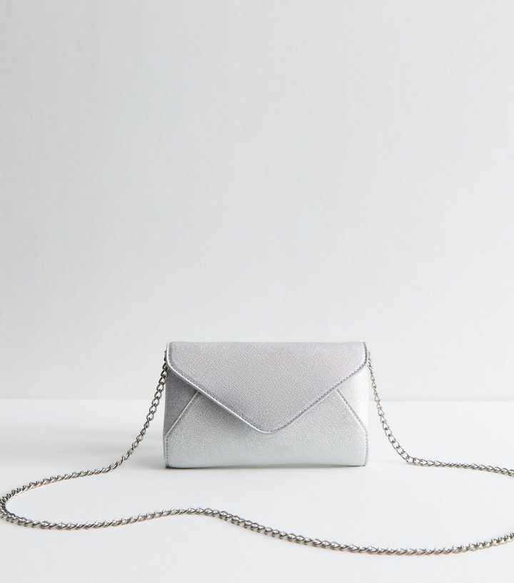 Silver Metallic Clutch Bag | New Look