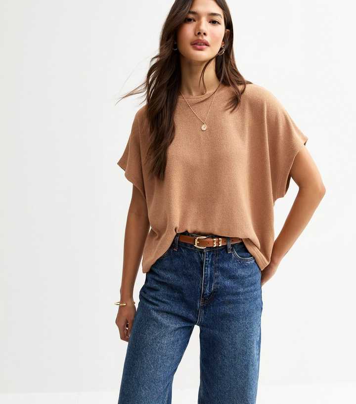 Tan Textured Relaxed Top | New Look