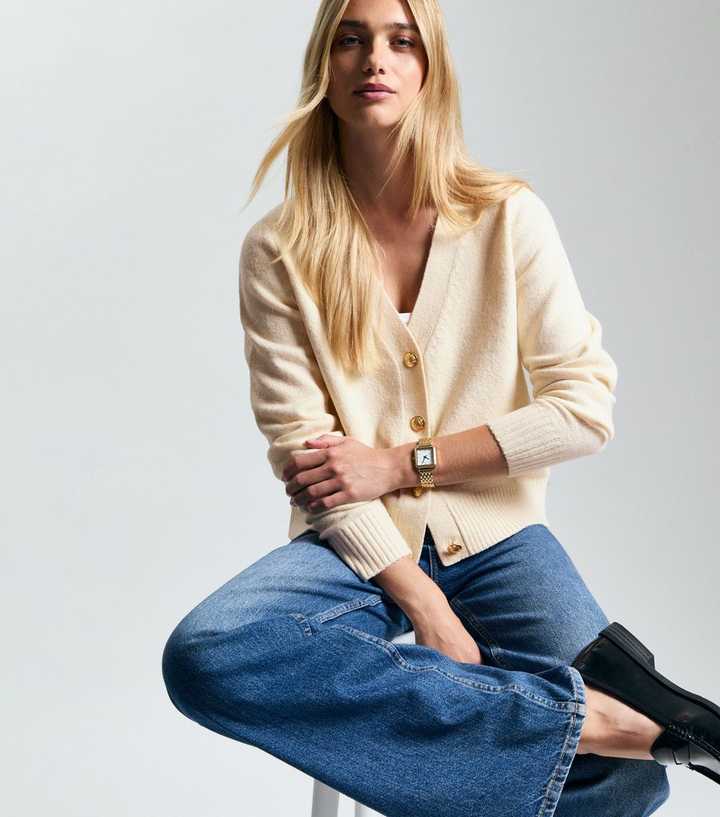 Cream V-Neck Cardigan | New Look
