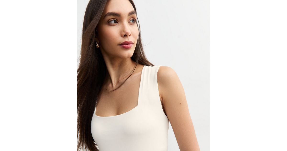White Square Neck Bodysuit | New Look