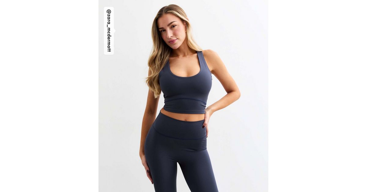 Rise by Zara McDermott Navy Active Scoop Neck Vest | New Look