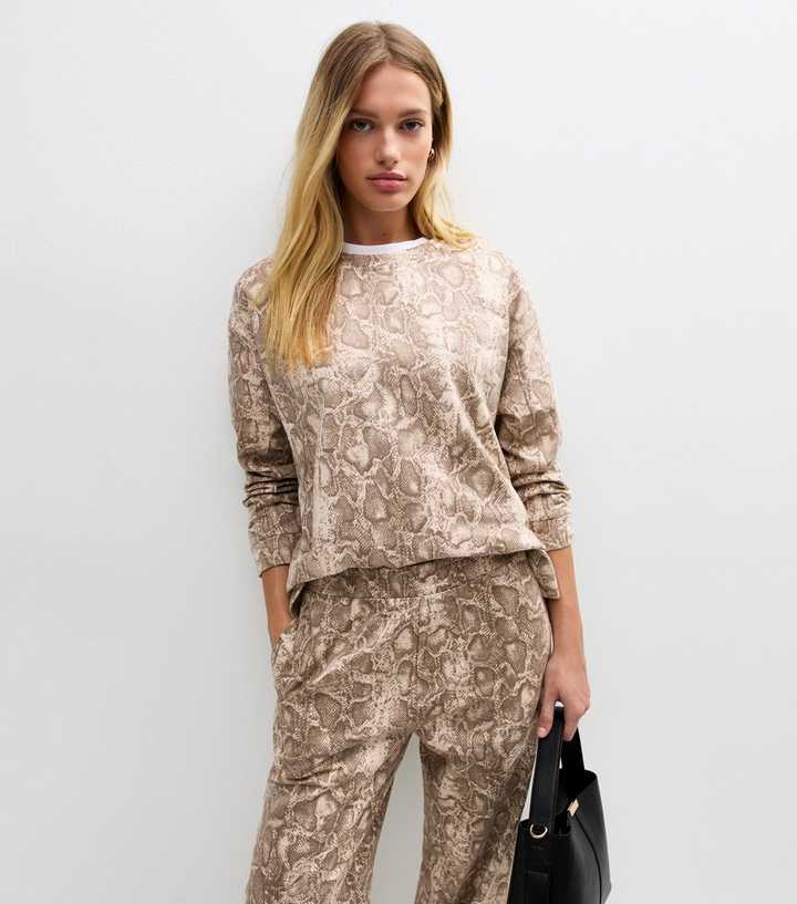 Off White Snake Print Side Split Sweatshirt | New Look