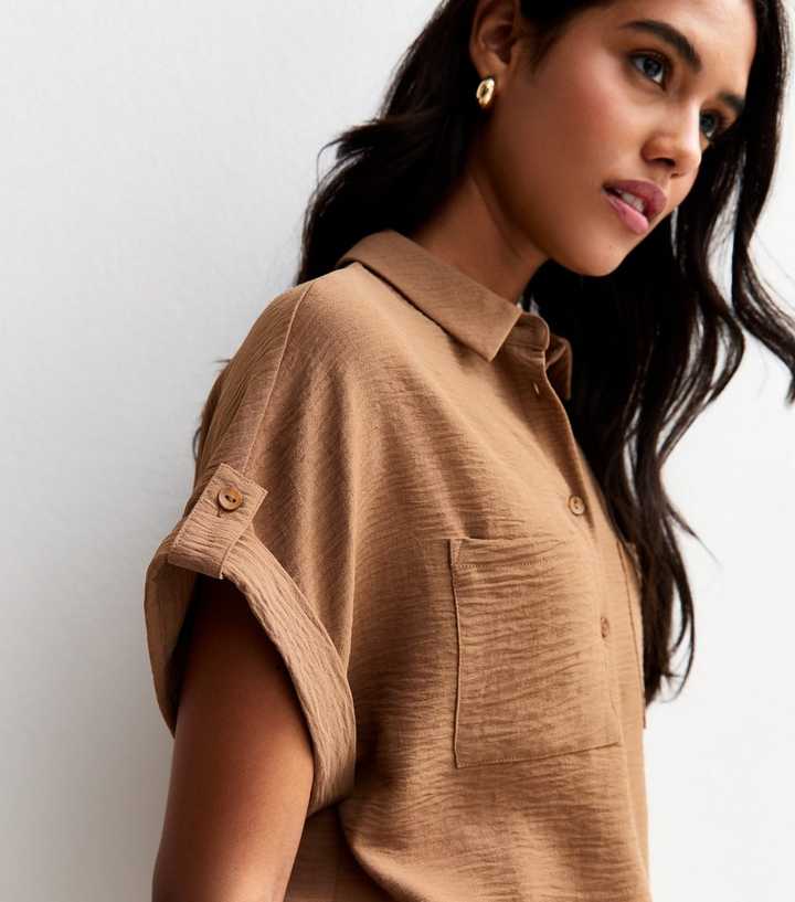 Brown Double Chest Pocket Shirt | New Look